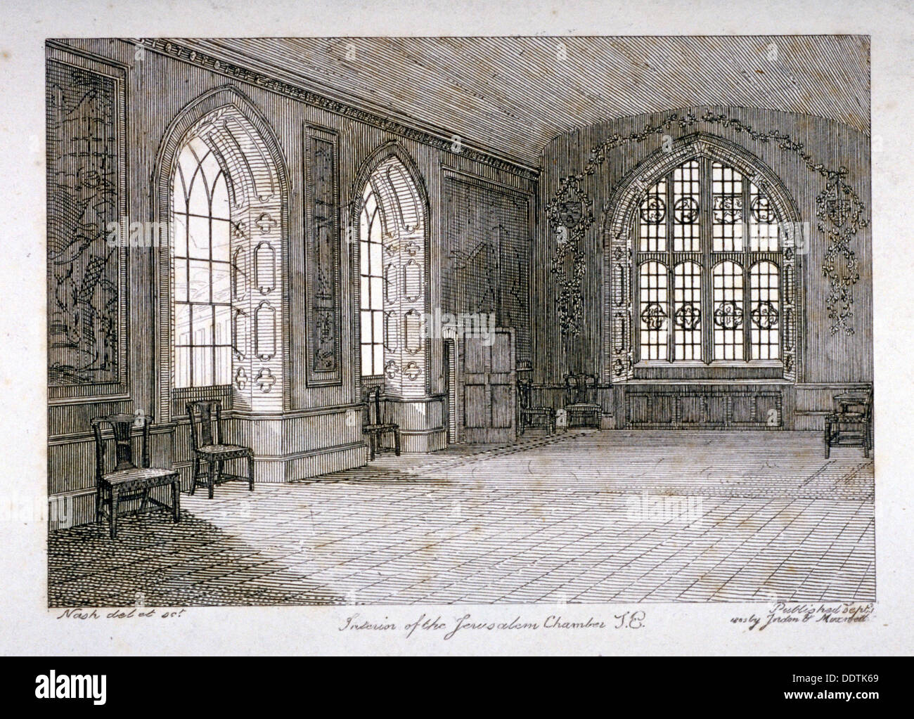 Interior view of the Jerusalem Chamber in Westminster Abbey, London ...