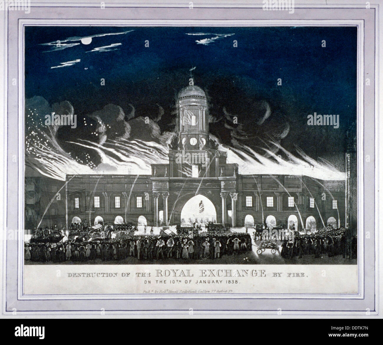 Fire at the Royal Exchange, City of London, January 1838. Artist: Anon ...