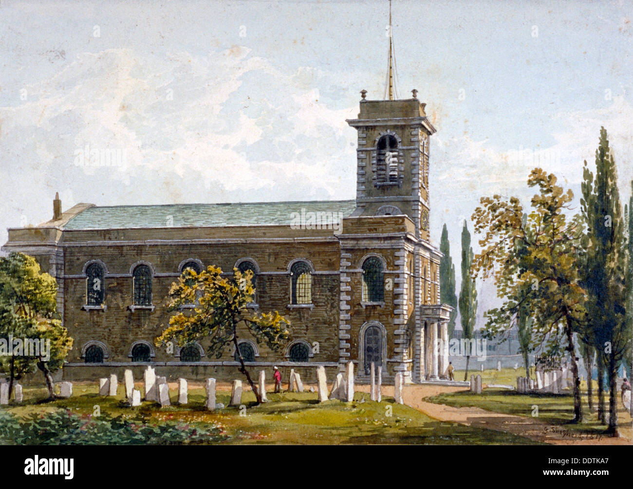 Church of St Matthew, Bethnal Green, London, 1817. Artist: George ...