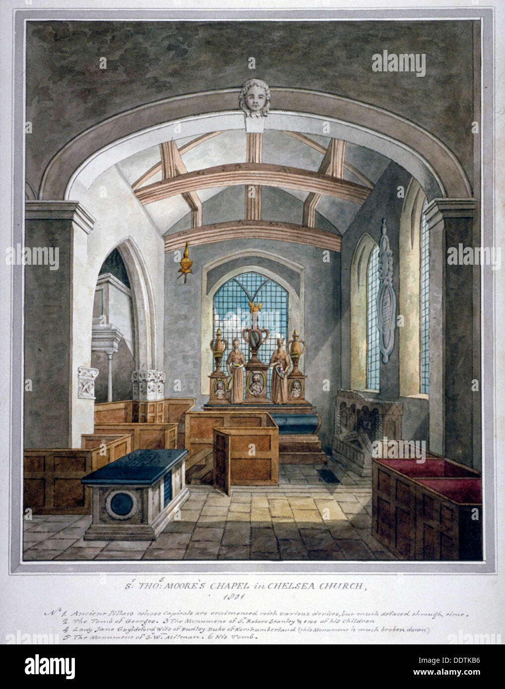 Sir Thomas More's Chapel, Chelsea Old Church, London, 1801. Artist ...