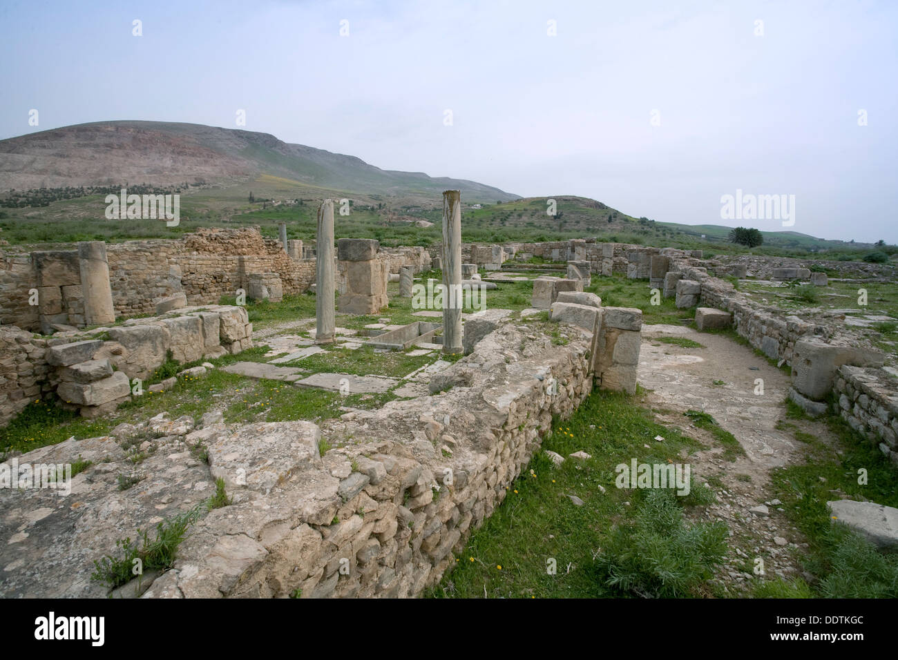 A basilica in Bulla Regia, Tunisia. Artist: Samuel Magal Stock Photo ...