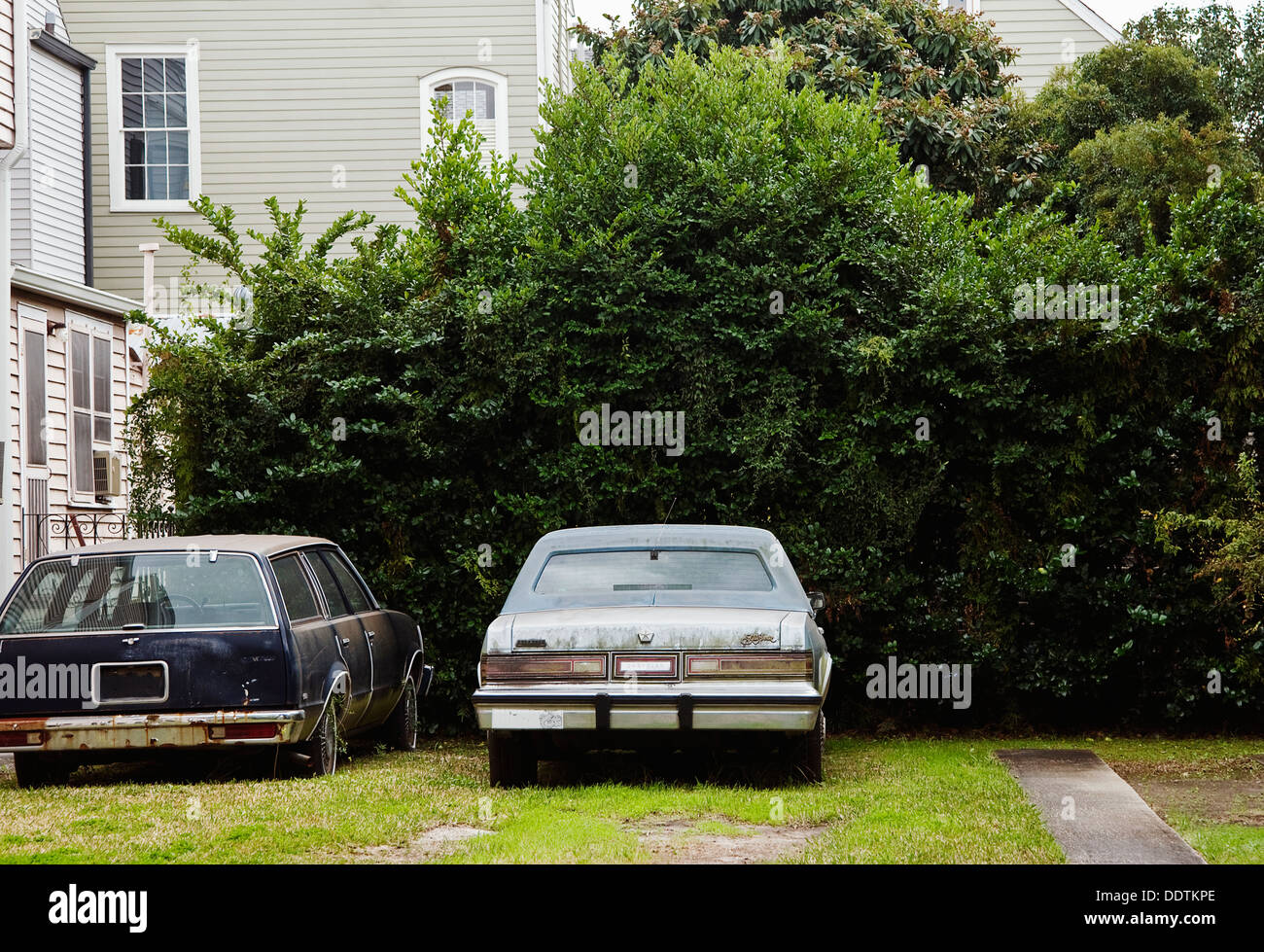 trashy cars in a lot in New Orleans Stock Photo - Alamy
