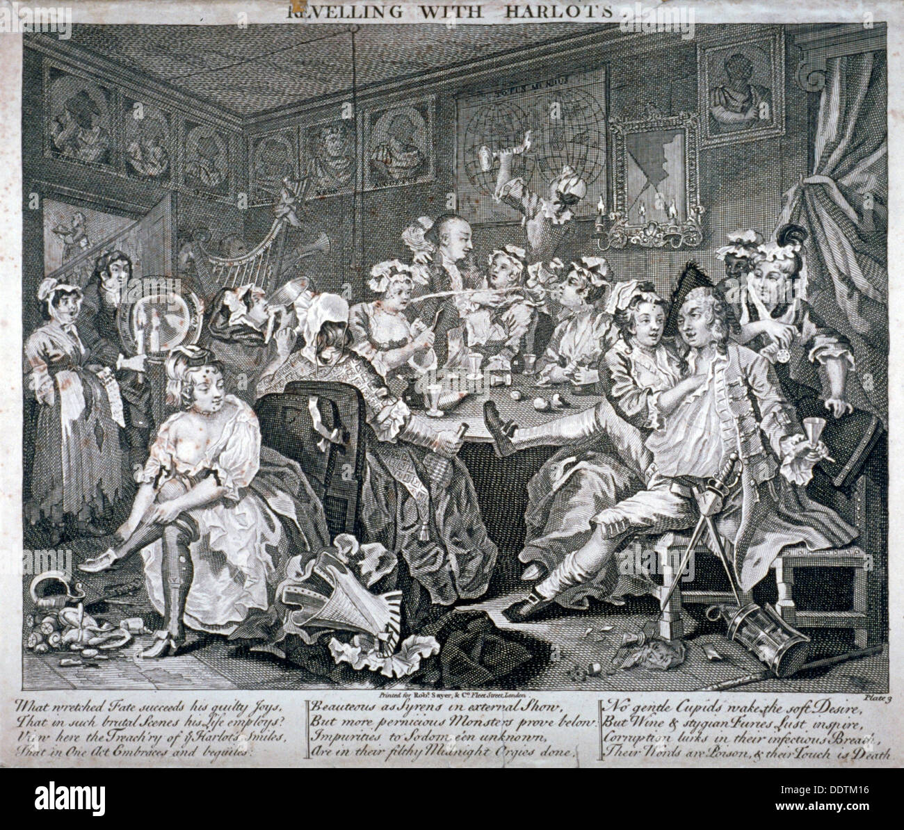 'Revelling with Harlots', plate III of A Rake's Progress, 1735. Artist ...