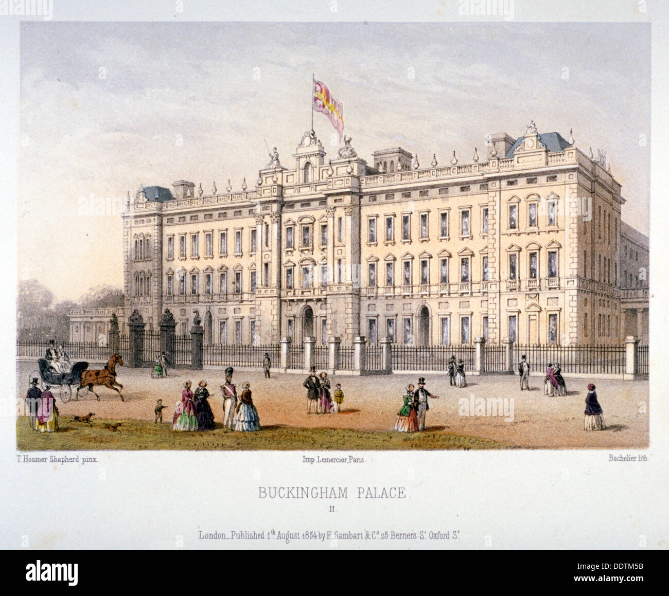 Buckingham Palace, Westminster, London, 1854. Artist: Charles Claude ...