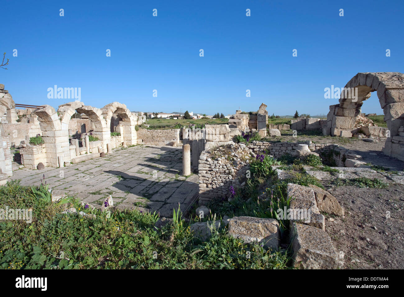 The Northern Baths of Maktaris, Tunisia. Artist: Samuel Magal Stock ...