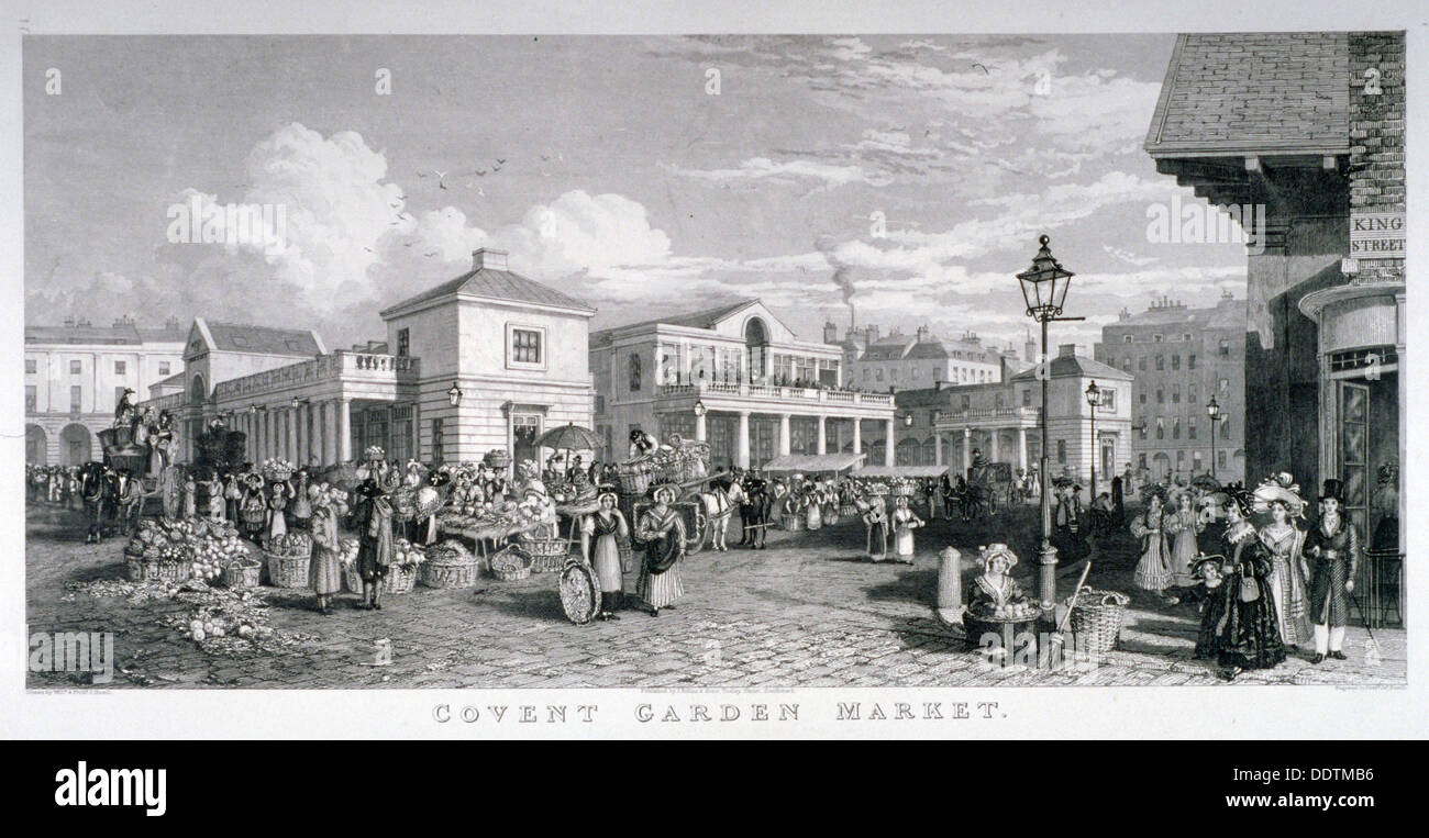 Covent Garden Market, Westminster, London, 1827. Artist: Frederick ...