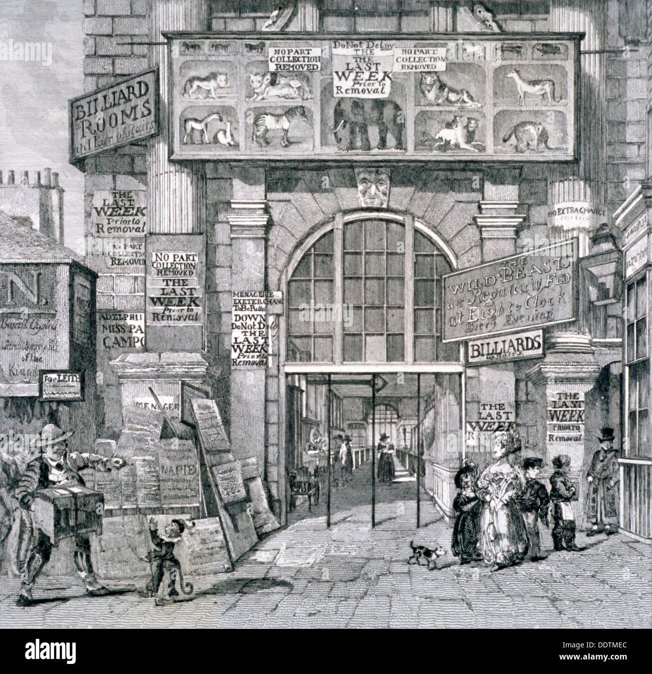 View of the eastern entrance to Exeter Change, Westminster, London ...