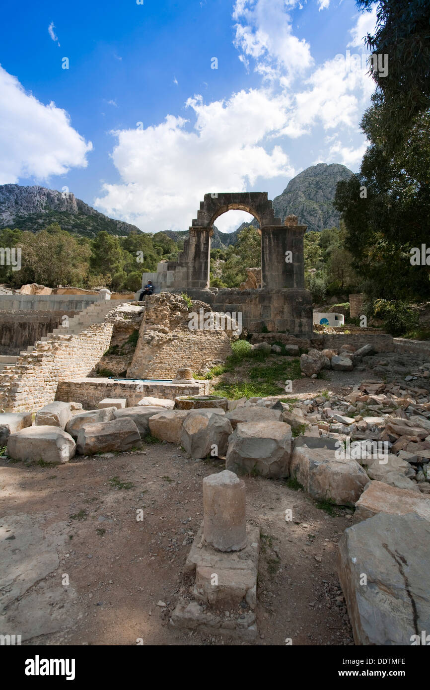 The nymphaeum at Zaghouan, Tunisia. Artist: Samuel Magal Stock Photo ...