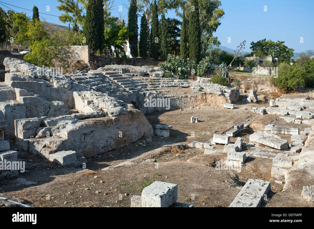 The Odeon at Corinth, Greece. Artist: Samuel Magal Stock Photo - Alamy