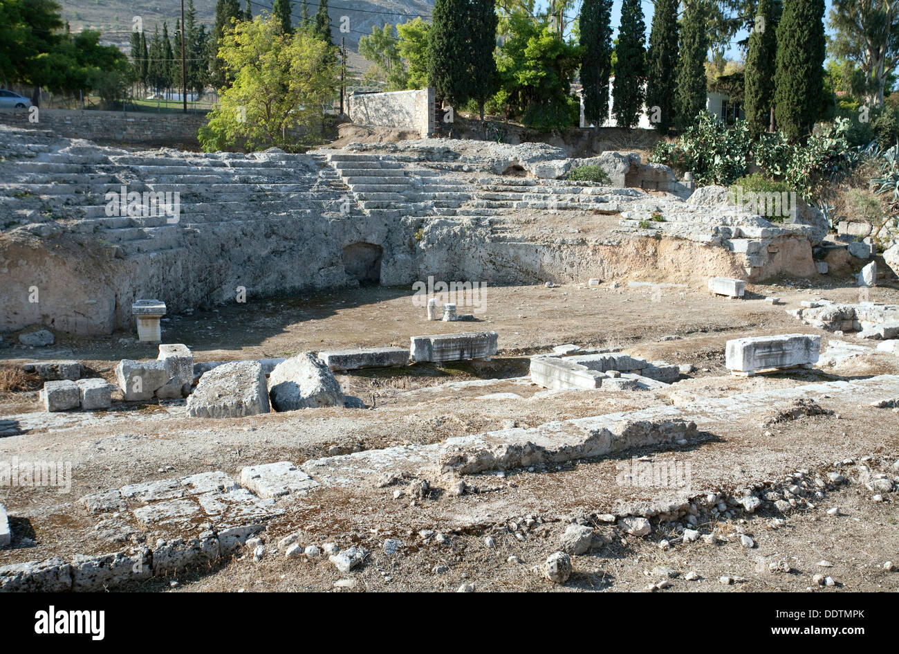The Odeon at Corinth, Greece. Artist: Samuel Magal Stock Photo - Alamy