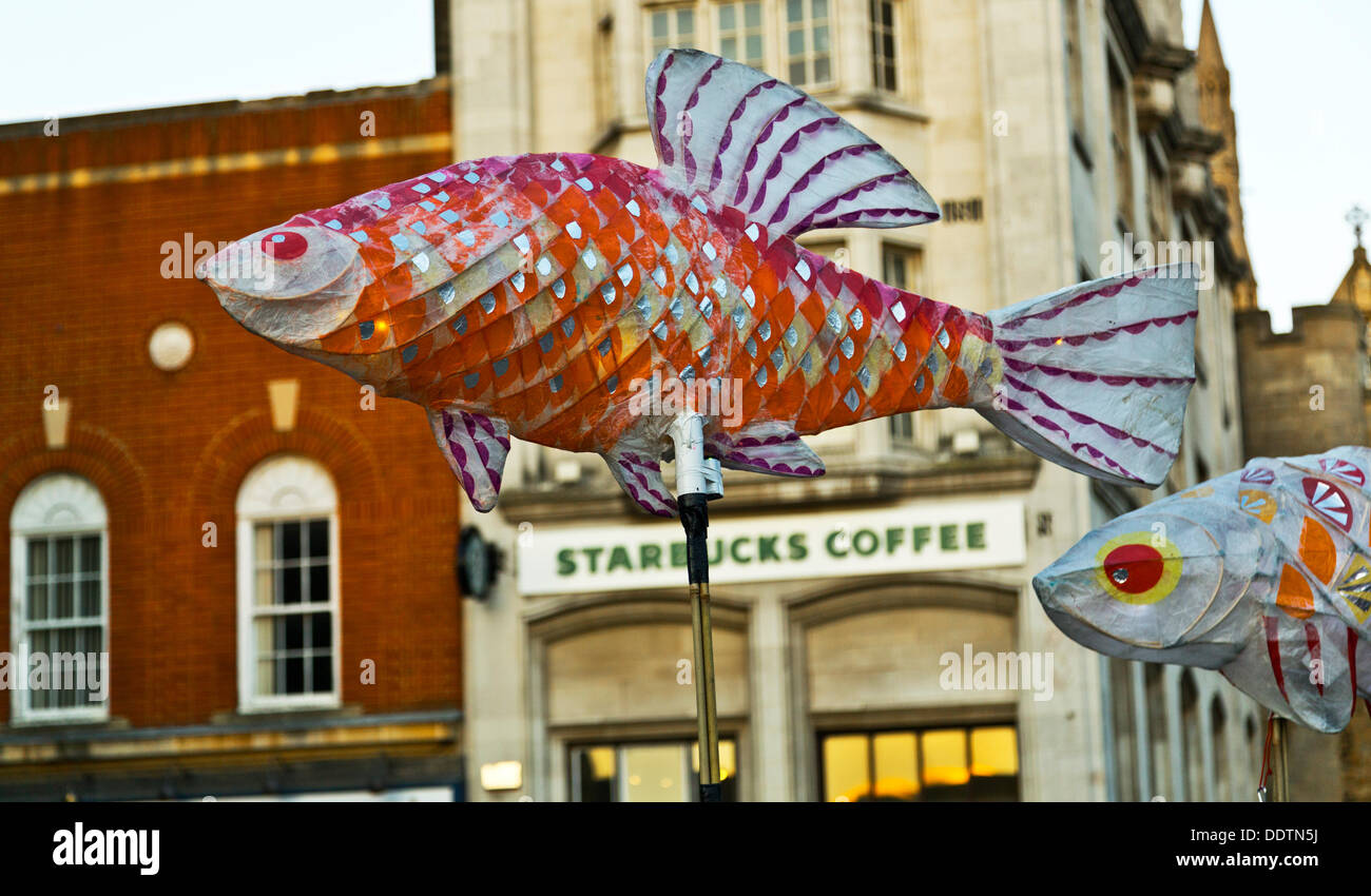 Fish lanterns at the lantern parade during the Arts Festival in ...