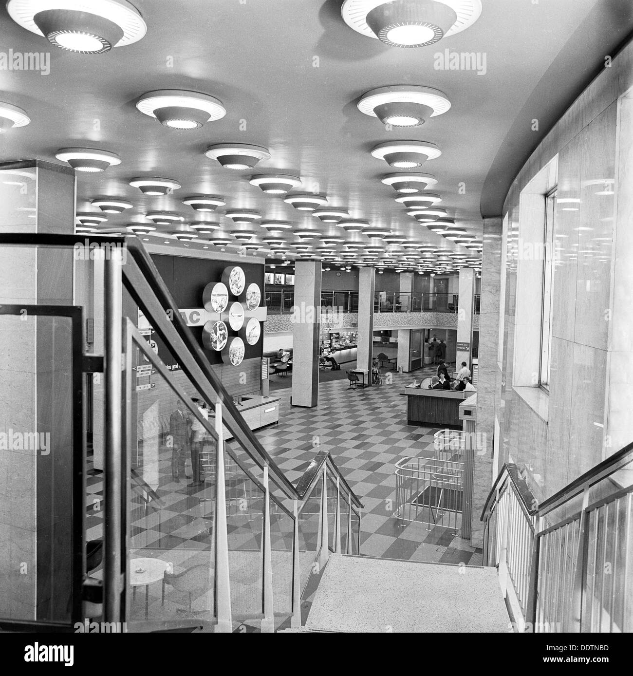 The foyer of the BOAC Air Terminal building, London, 1960-1972. Artist ...
