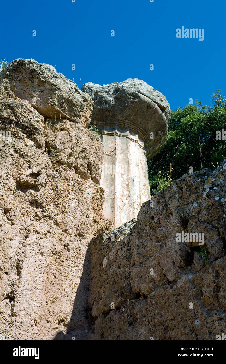 The Temple of Athena at Delphi, Greece. Artist: Samuel Magal Stock ...