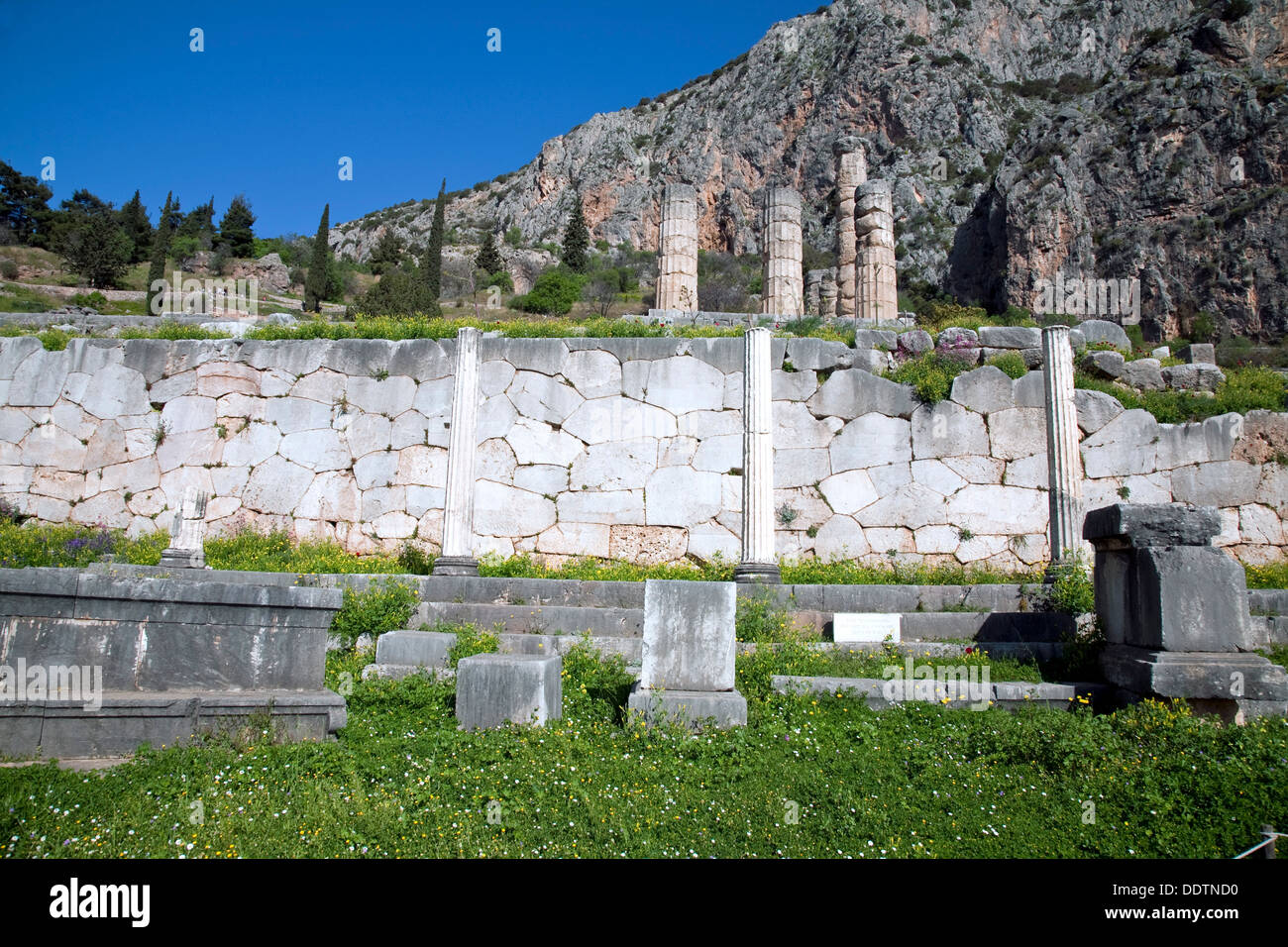 The Stoa of the Athenians, Delphi, Greece. Artist: Samuel Magal Stock ...