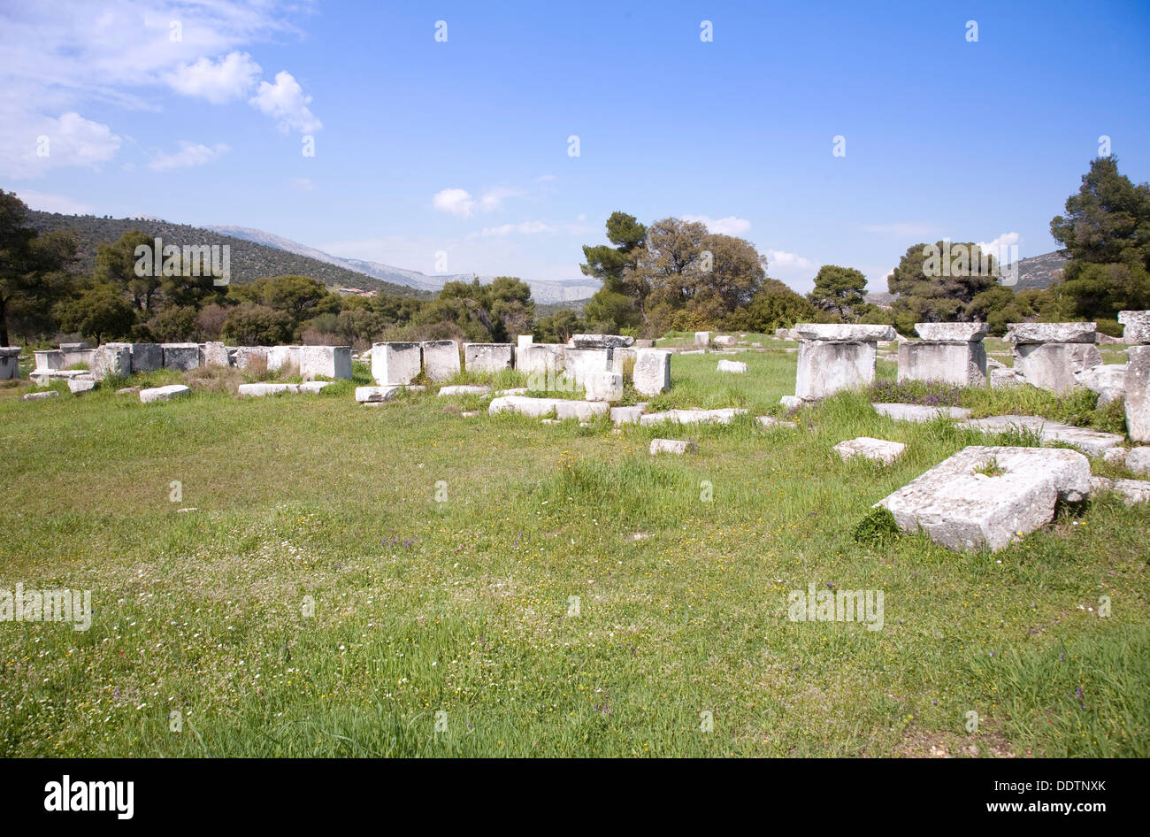 The Sacred Square at Epidauros, Greece. Artist: Samuel Magal Stock ...