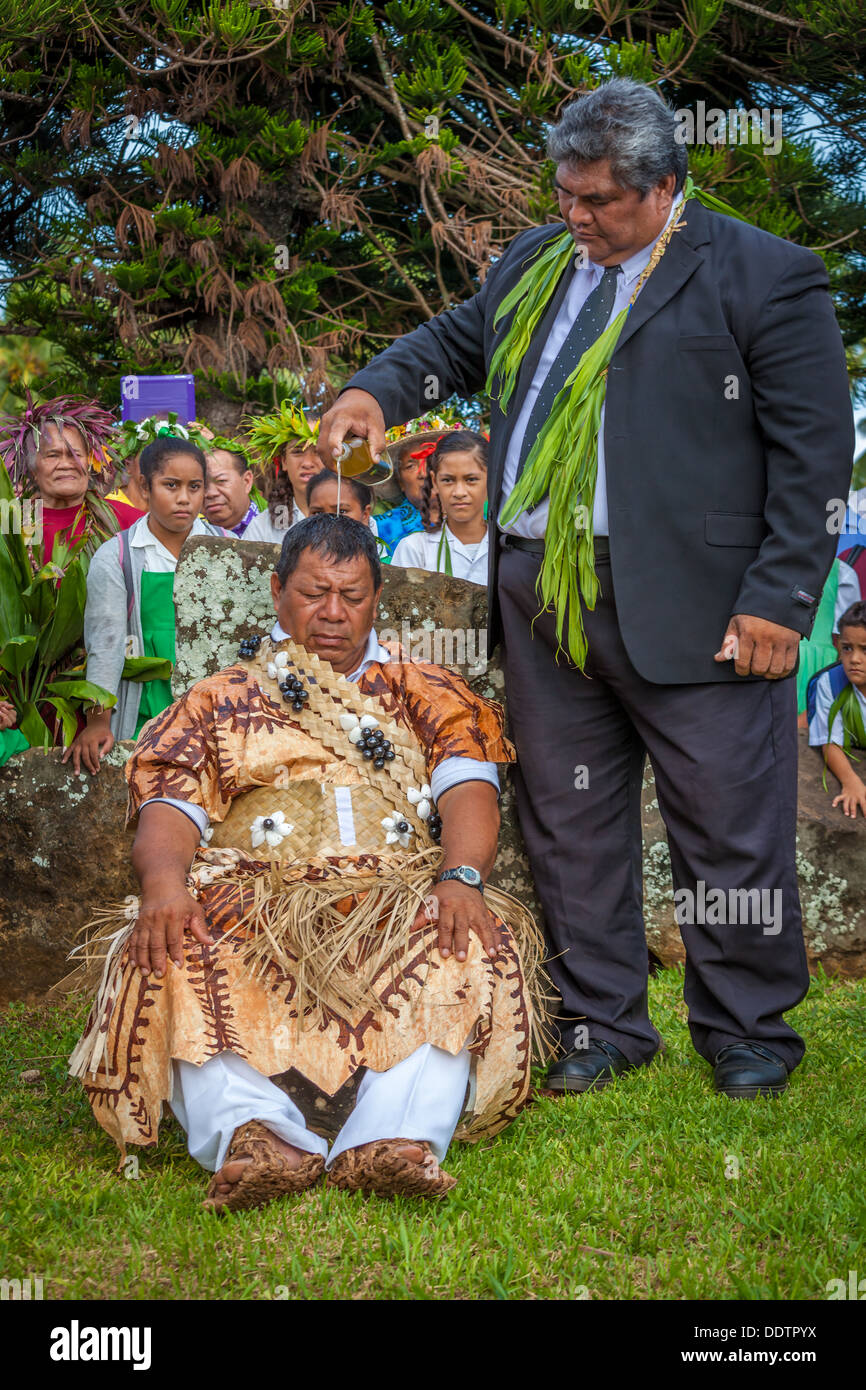 COOK ISLANDS - In Aitutaki, Makirau Haurua during his public ...