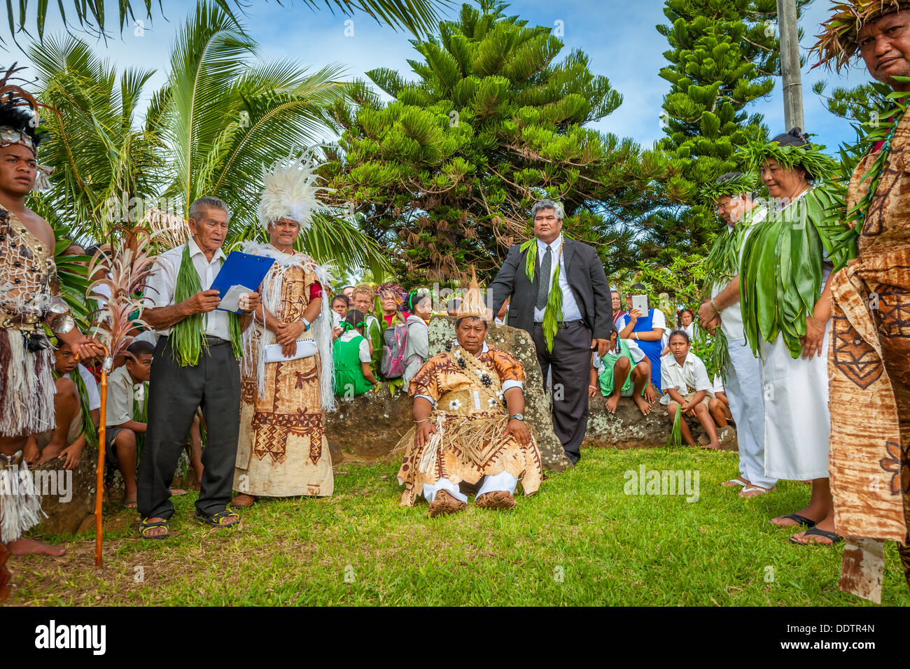 COOK ISLANDS - In Aitutaki, Makirau Haurua during his public ...