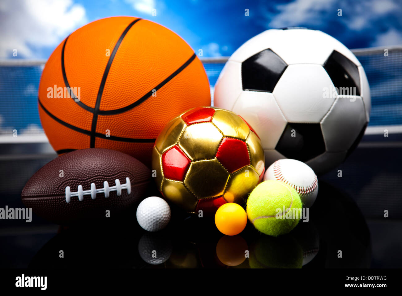 Sport equipment and balls Stock Photo - Alamy
