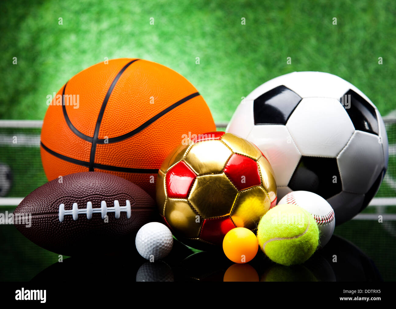 Assorted sports equipment Stock Photo - Alamy