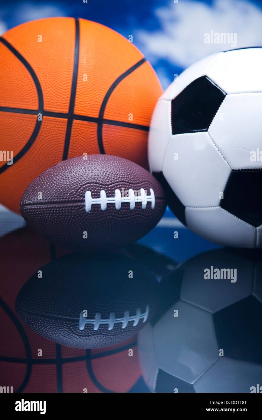 Sport equipment and balls Stock Photo - Alamy