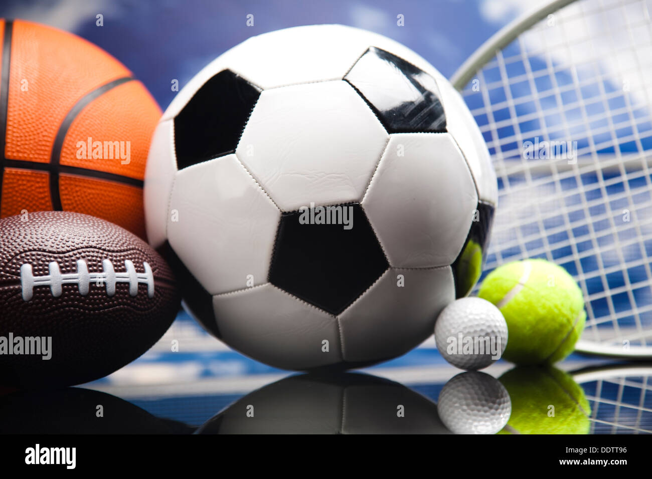 Sport equipment and balls Stock Photo - Alamy