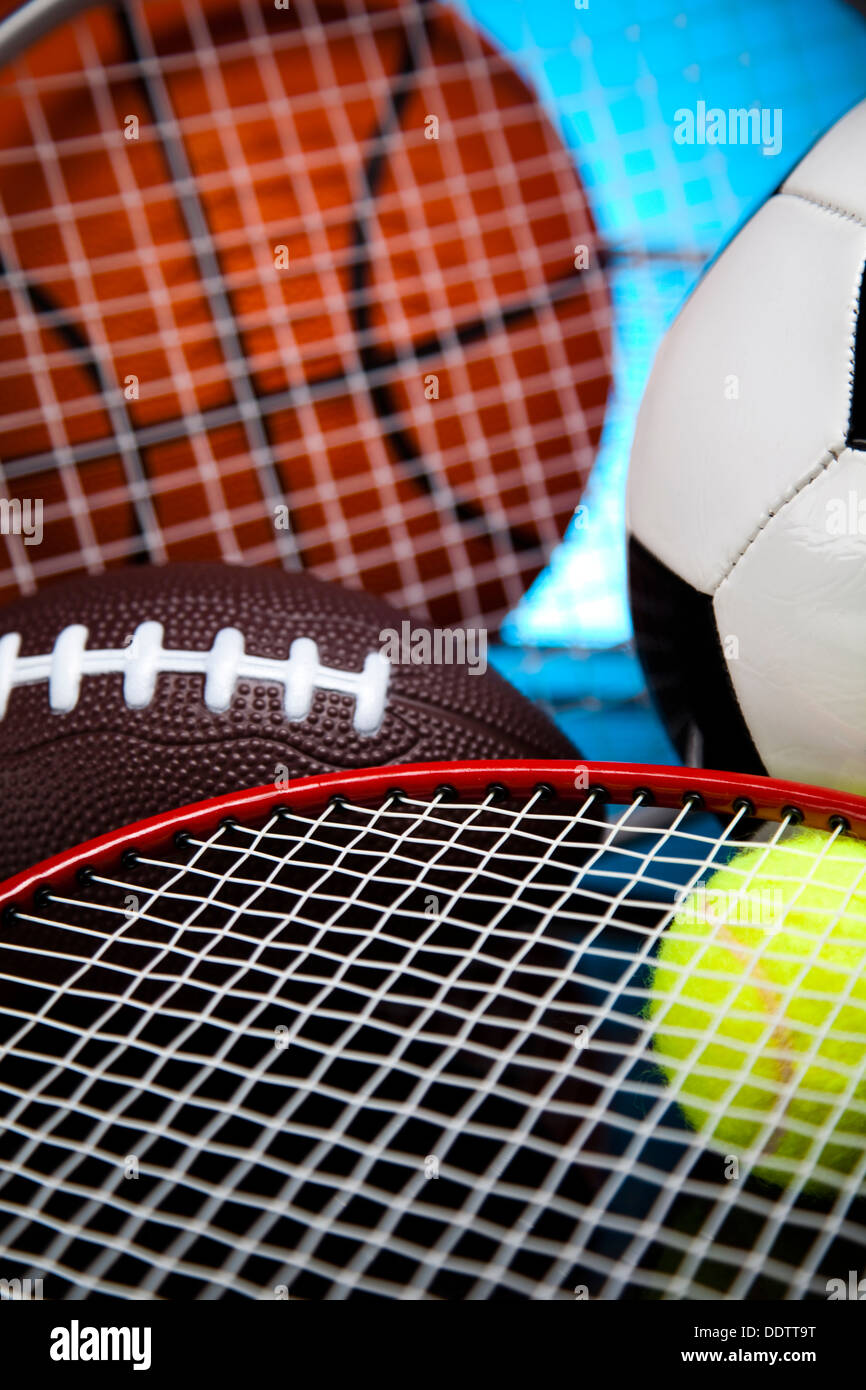 Sport equipment and balls Stock Photo - Alamy