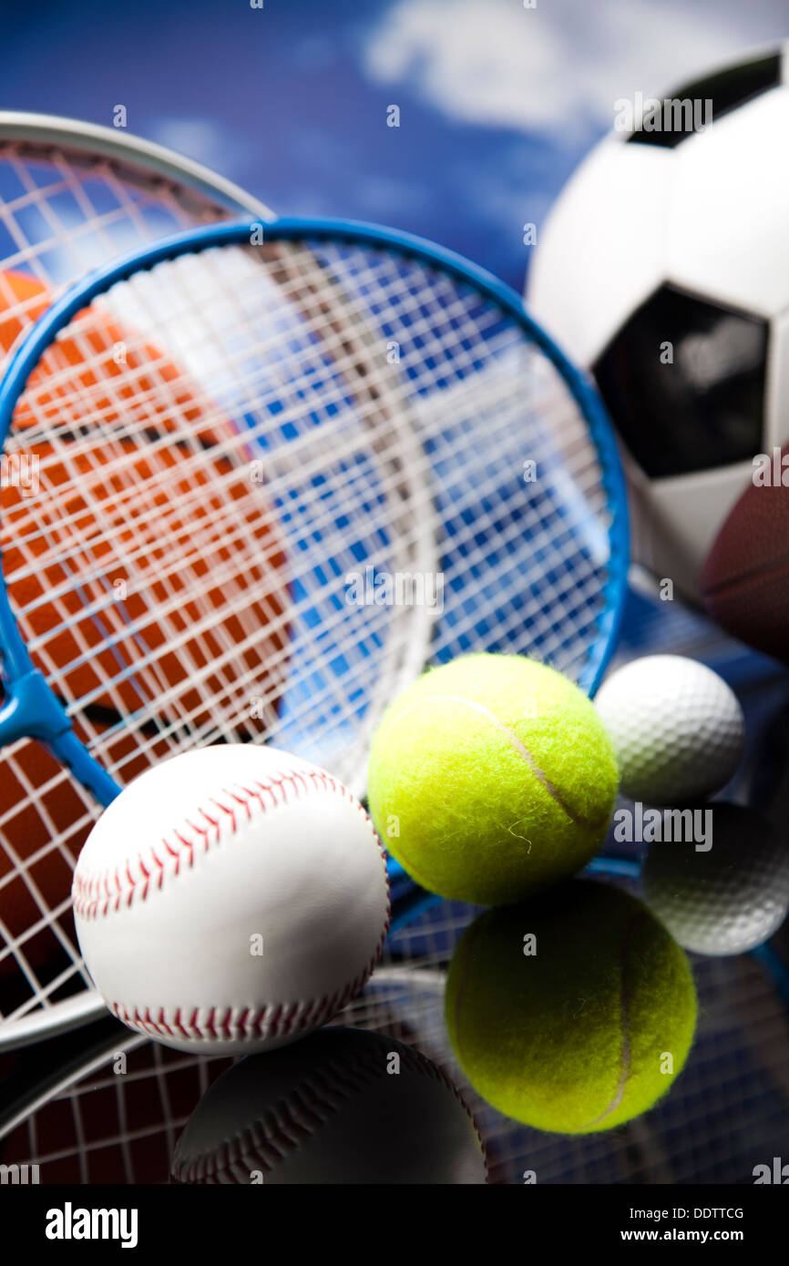 Sport equipment and balls Stock Photo - Alamy