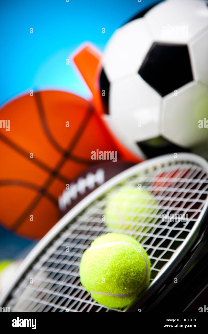 Sport equipment and balls Stock Photo - Alamy
