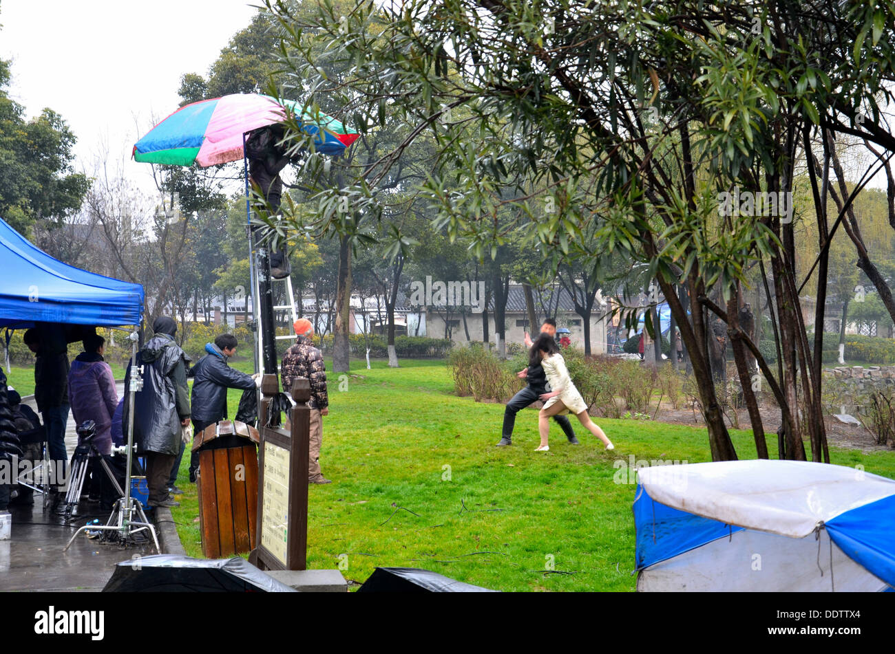 Chinese film movie set martial arts scene Stock Photo - Alamy