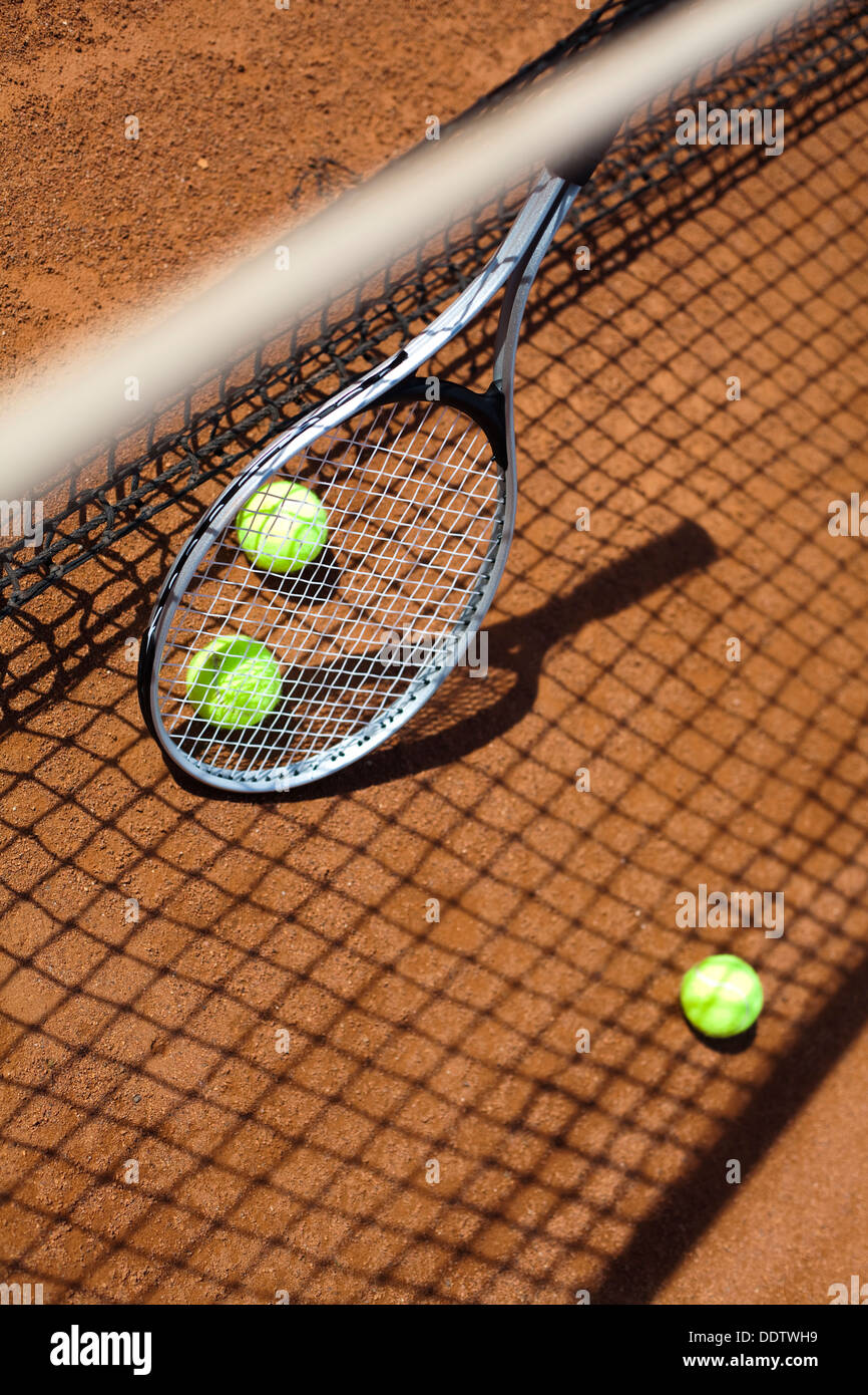 Sport, Tennis racket and balls Stock Photo - Alamy
