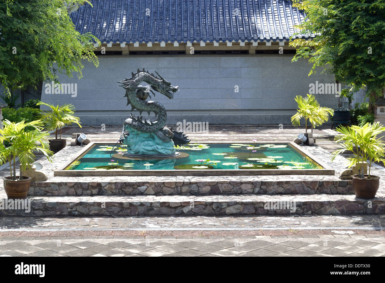 Dragon pond at Three Kingdoms Theme Park Chinese Pagodas and gardens ...