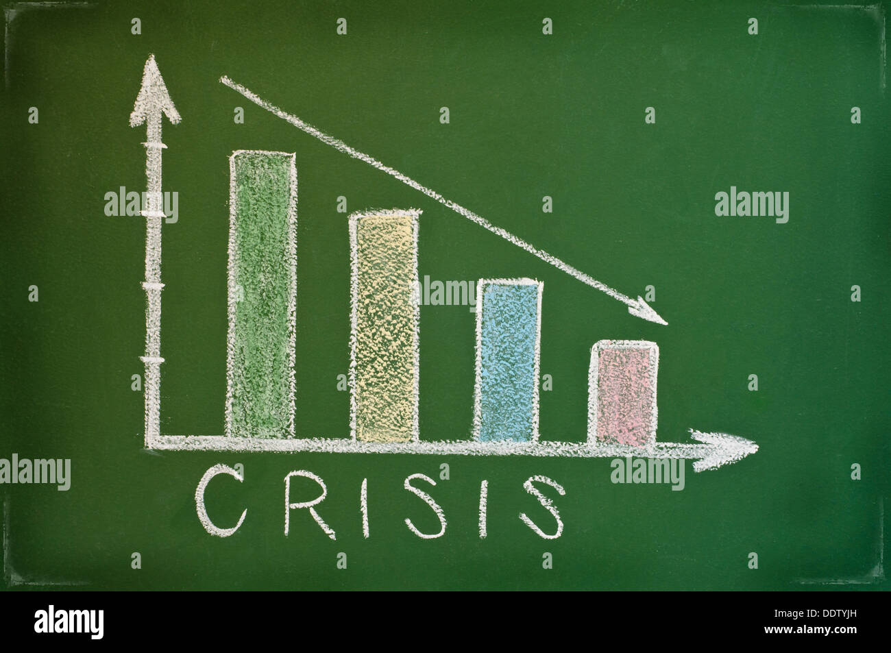 business chart showing financial crisis at the stock market Stock Photo ...