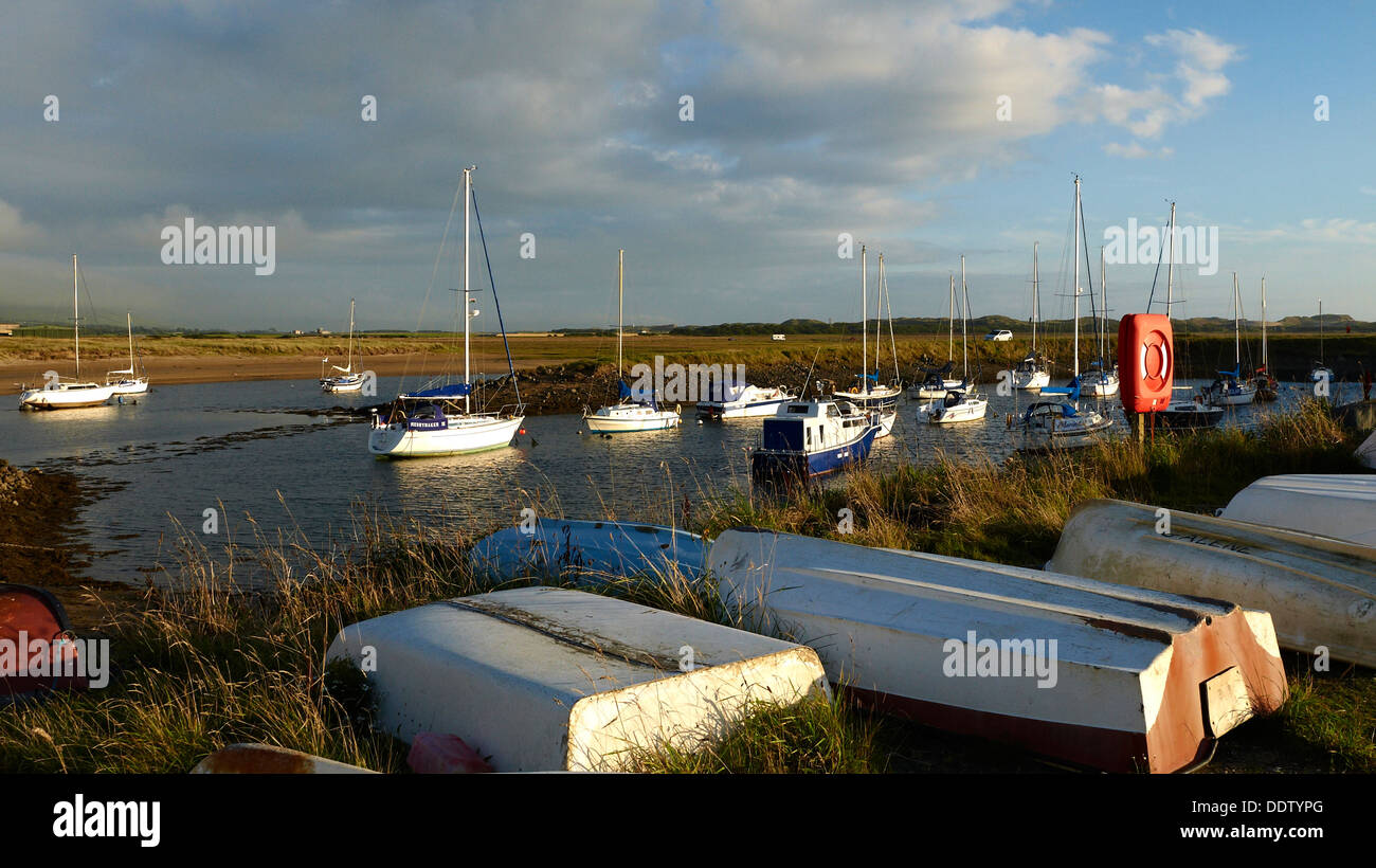 Moored boats in the harbour of Shell Island North Wales UK Stock Photo ...