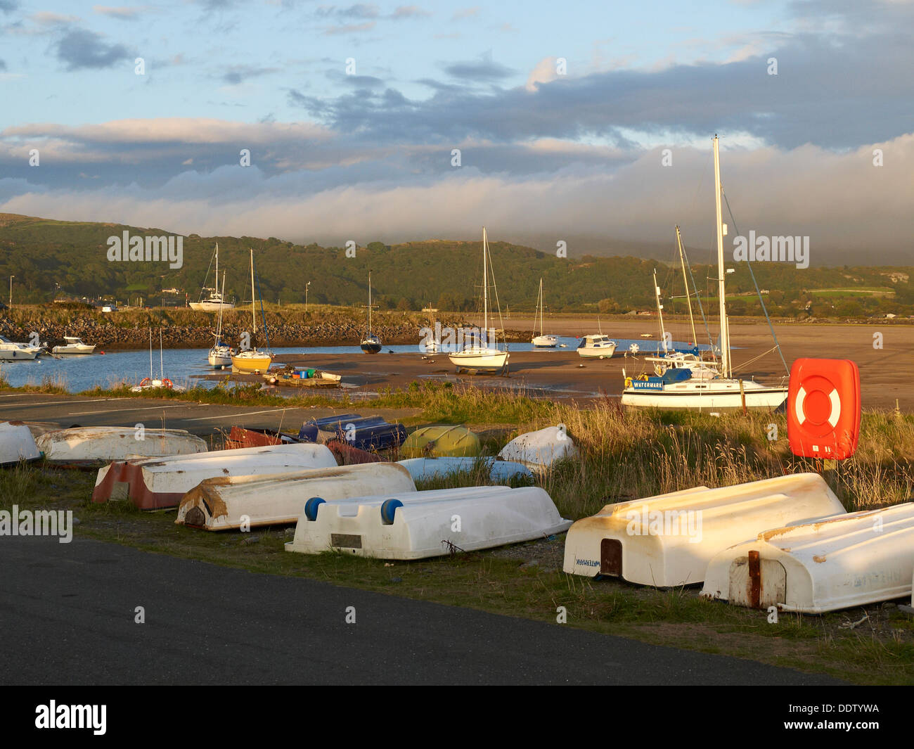 Moored boats in the harbour of Shell Island North Wales UK Stock Photo ...