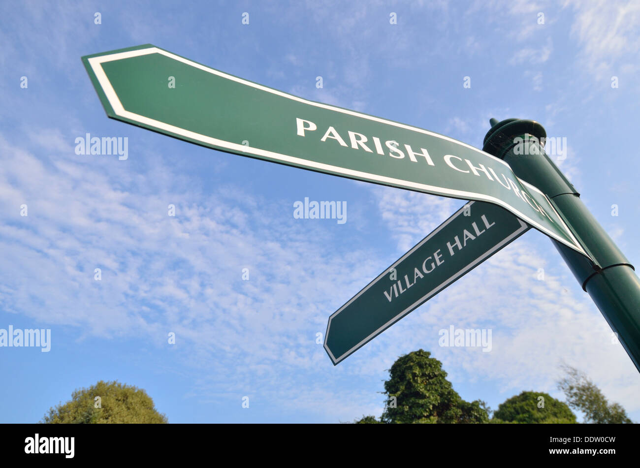Village hall, parish Church Sign post, Bristol England UK Stock Photo ...