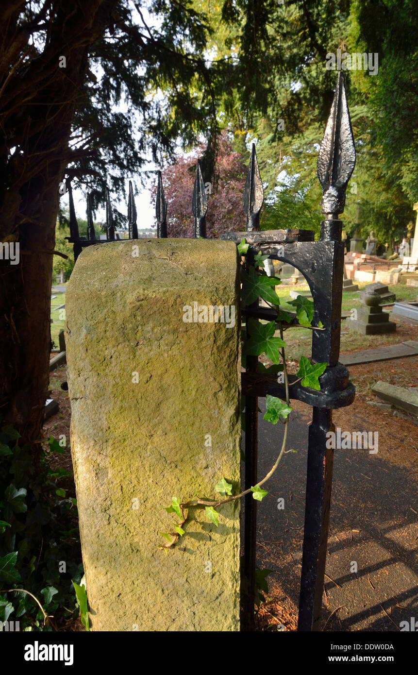 Fence post leading to Church/Graveyard, England UK Stock Photo - Alamy