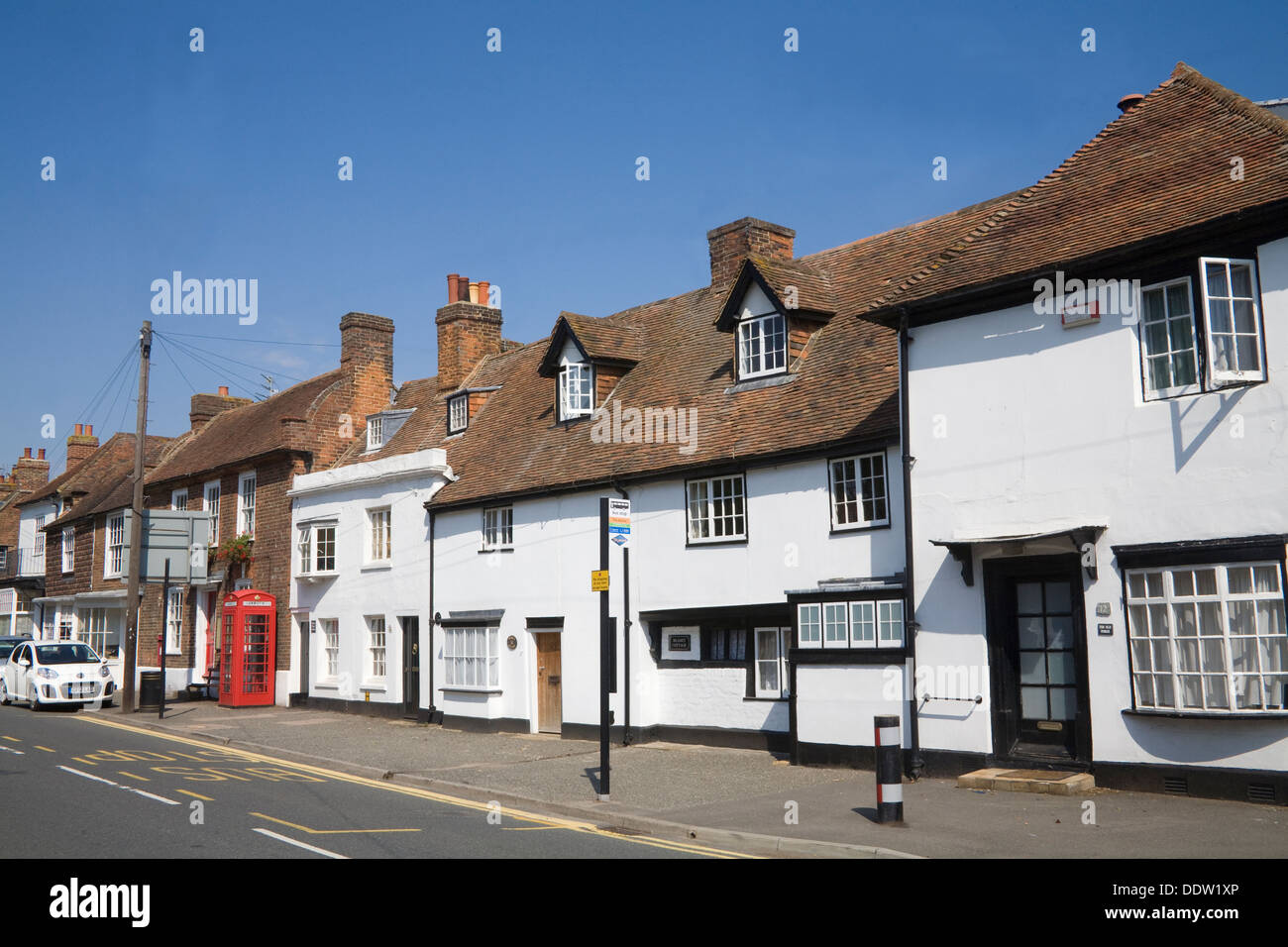 Littlebourne Kent England Old Forge and period houses on High Street of ...
