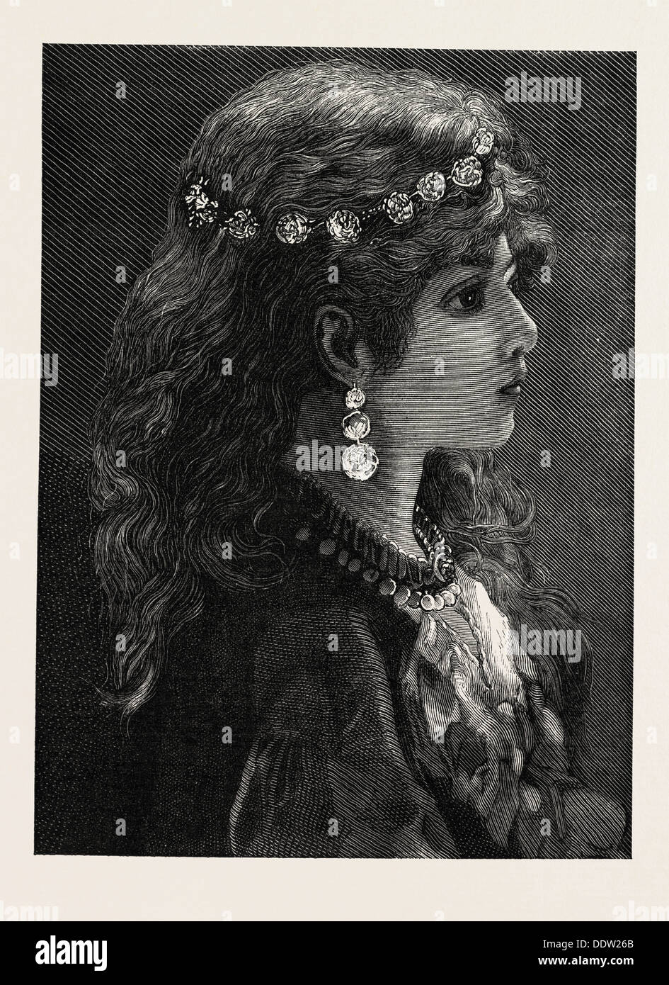 EGYPTIAN, 19TH CENTURY, ENGRAVING 1882, LADY Stock Photo - Alamy