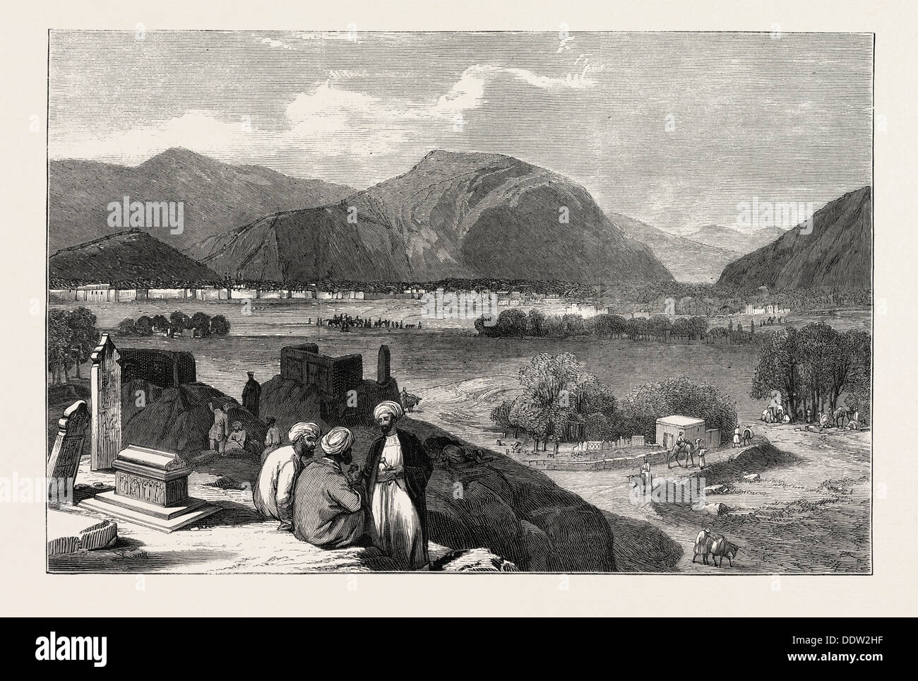 THE CITY OF CABUL FROM THE NORTH-EAST, AFGHANISTAN, ENGRAVING 1879 ...