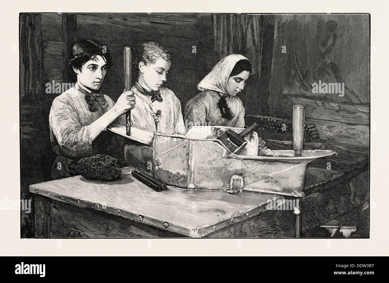 DYNAMITE MANUFACTURE AT ISLETEN, NEAR FLUELEN, SWITZERLAND: FILLING ...