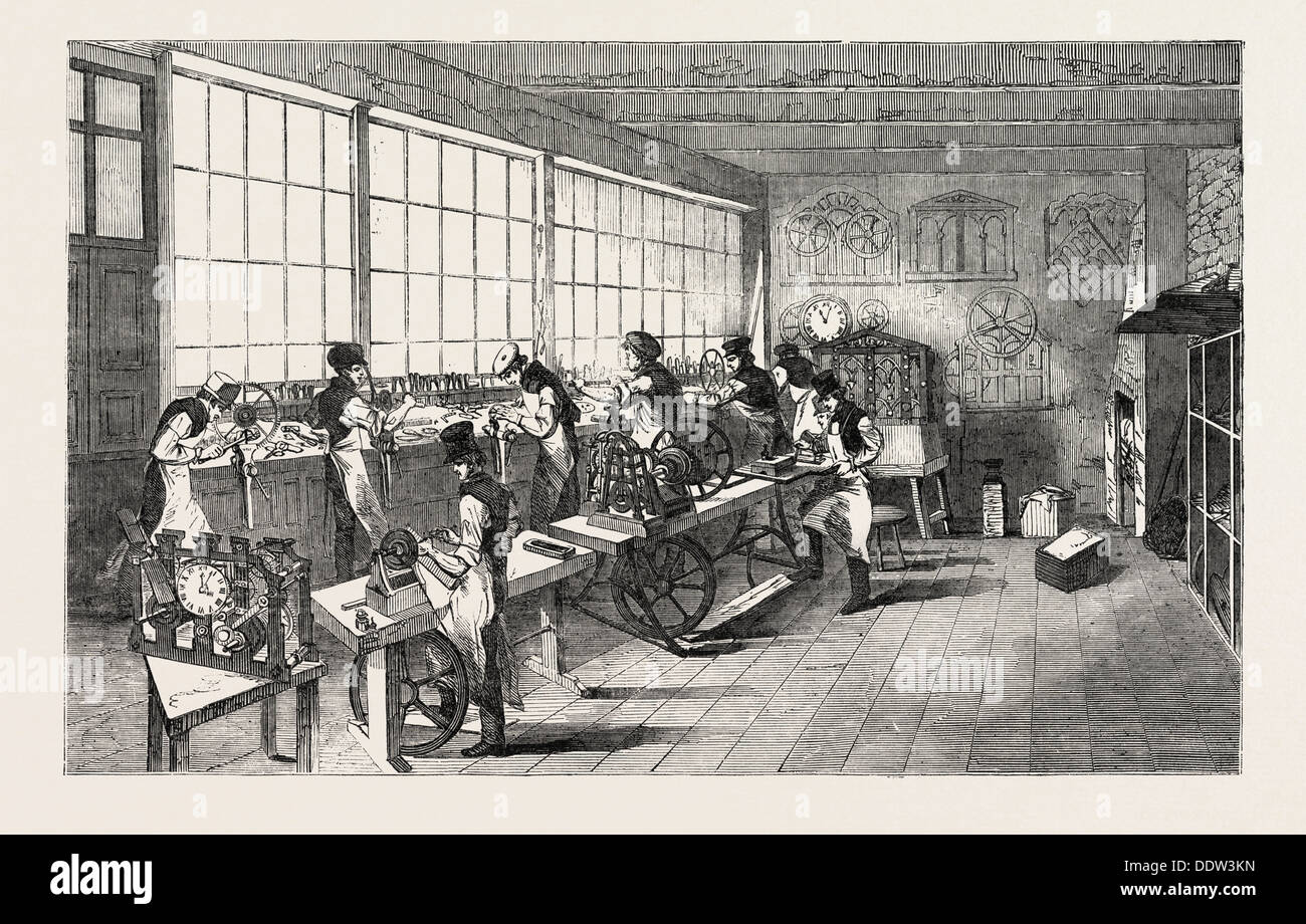 CLERKENWELL CLOCK FACTORY: THE TURRET-CLOCK SHOP, UK Stock Photo - Alamy