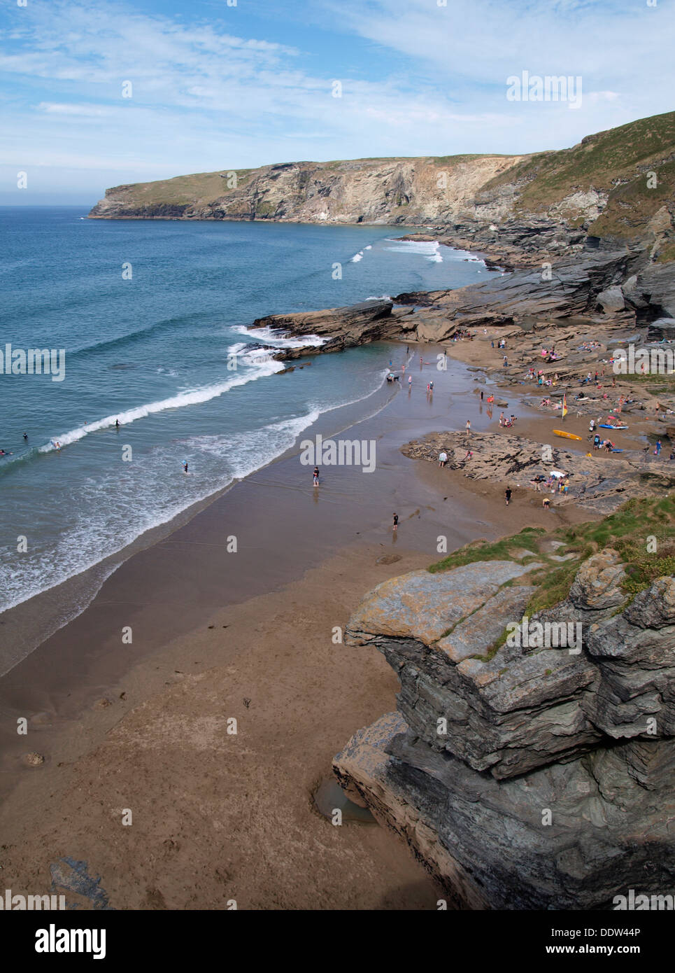 Trebarwith Strand beach, Cornwall, UK 2013 Stock Photo - Alamy
