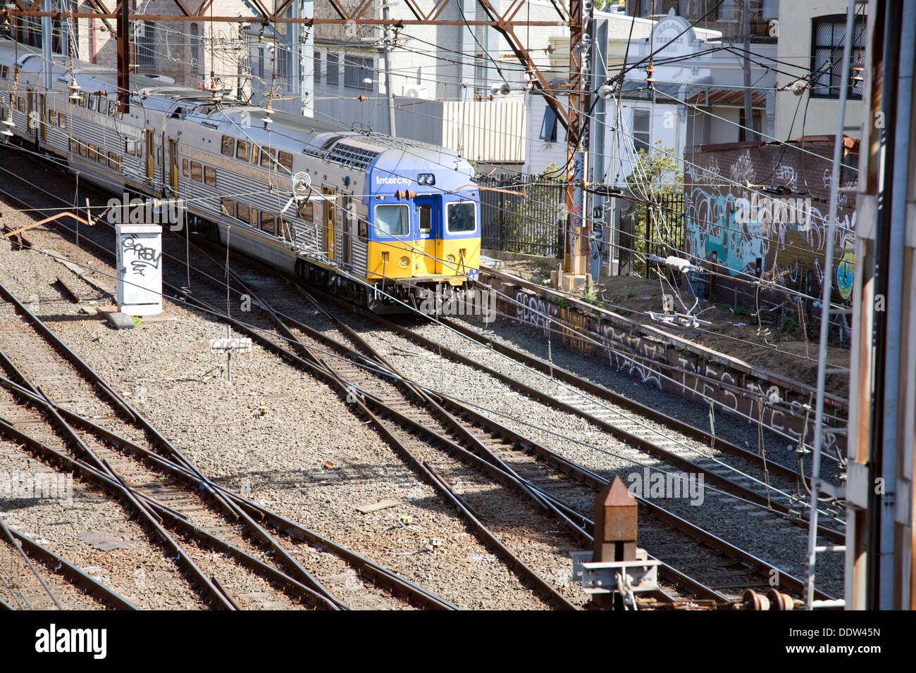 sydney rail train network,australia, shot just outside sydney central ...