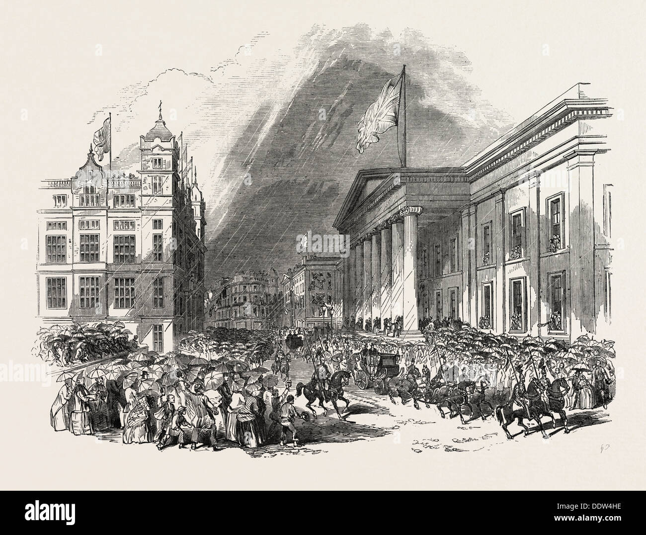 THE ROYAL PROCESSION PASSING THE CUSTOM HOUSE AND SAILORS' HOME ...