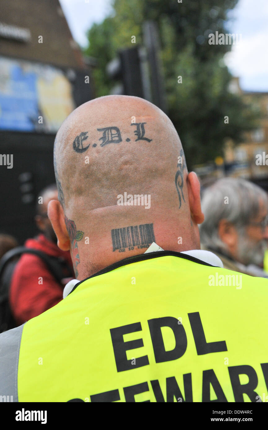 Tower Bridge, London, UK. 7th September2013. The EDL march from Tower ...