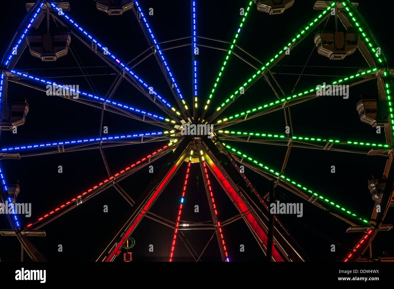 coloured wheel in a amusement park in Usa Stock Photo - Alamy
