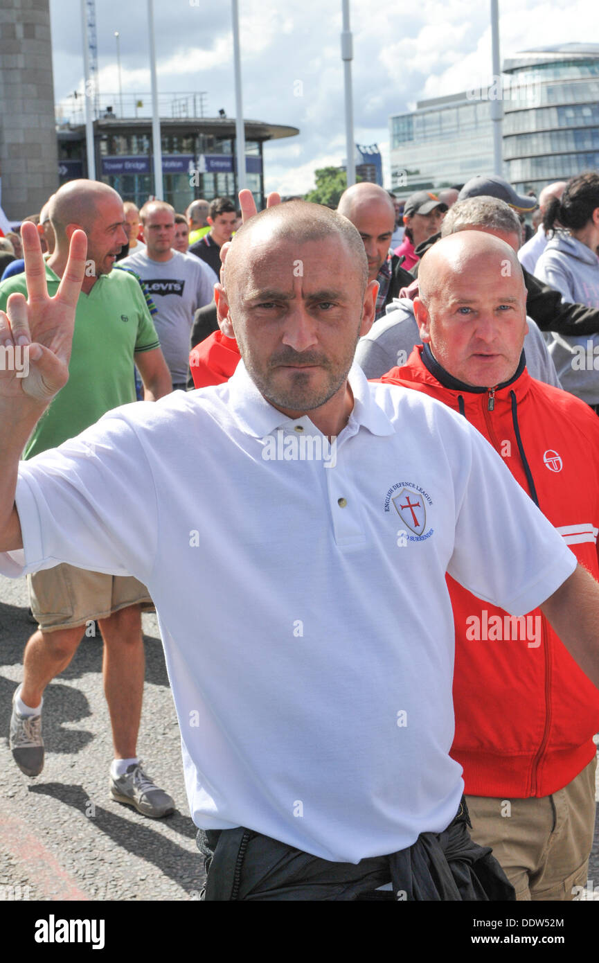 Tower Bridge, London, UK. 7th September2013. The EDL march from Tower ...