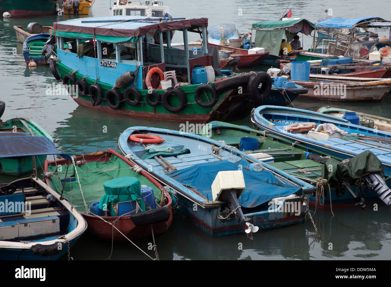 Fishing boats in the harbor of Cheung Chau Island near Hong Kong Stock ...