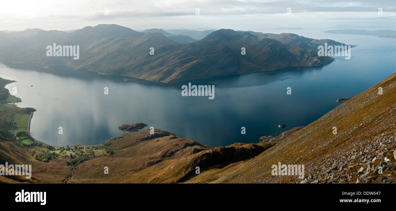 Loch Hourn and the hills of Knoydart from Beinn Sgritheall, Highland ...
