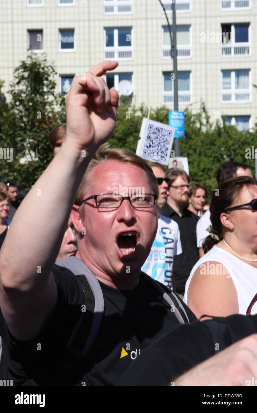 Berlin, Germany. 07th Sep, 2013. Thousands gather at Alexanderplatz in ...